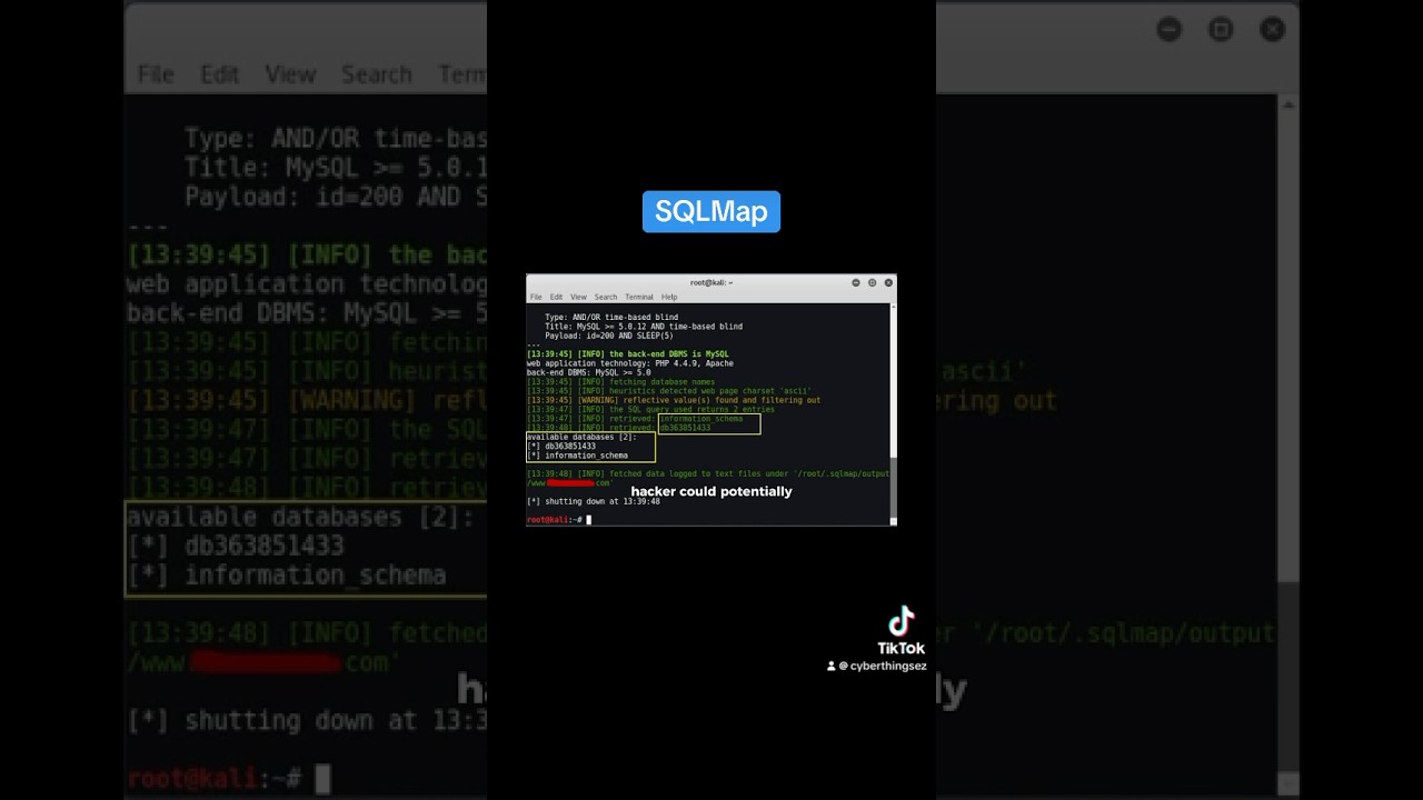 SQLMap Quick Intro #cybersecurity #cyberexpert #cybersecurityawareness #hacker #database #automation