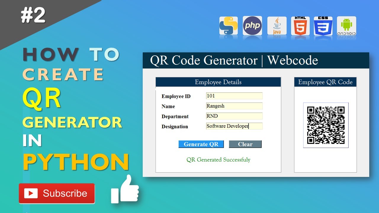 How to Create QR Code Generator in Python | Complete GUI python tutorial in Hindi #Part2
