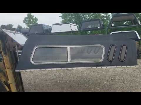 Used truck camper shell for sale Fits old square body trucks 8ft bed black crack in fiberglass EZQ01