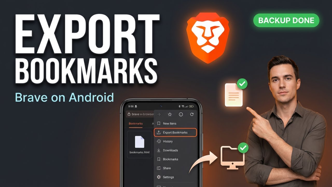 How to Export Bookmarks from Brave Browser on Android | Easy Step-by-Step Guide