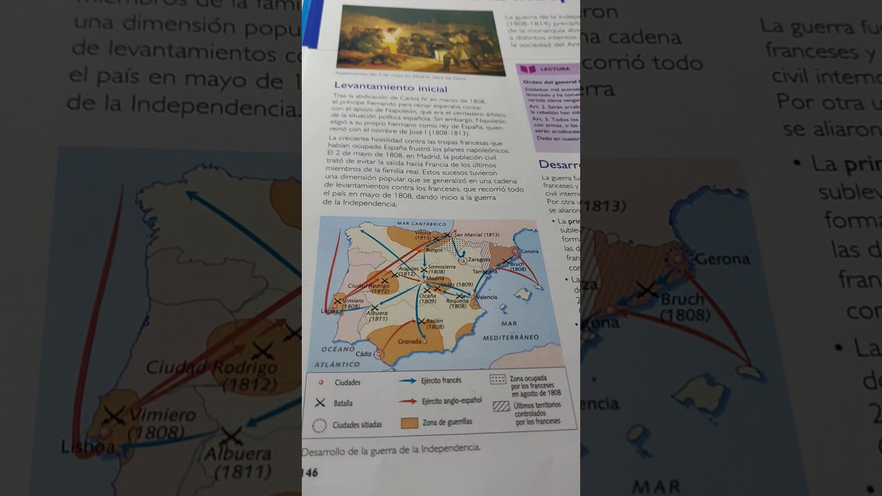 HISTORIA DE ESPAÑA EVAU/EBAU:  BLOQUE 5, TEMA 1, La Guerra de la Independencia (1808 - 1814)