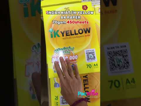 A4 Paper/Indah Kiat Paper/IK Yellow/A4 Kertas 70gsm/Copier Paper (450's/Ream)-1Carton x 10Reams