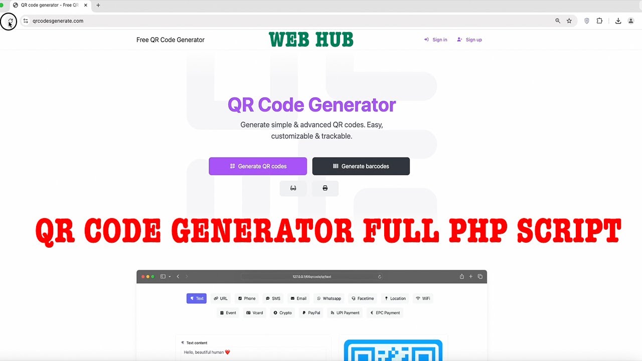QR Code Generator Full PHP Script and Customize