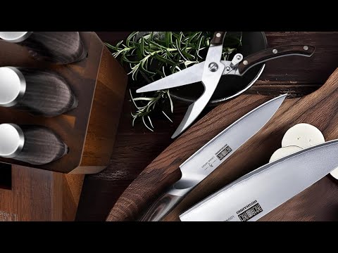 Japanese AUS-10 Super Steel Knife Set with Block