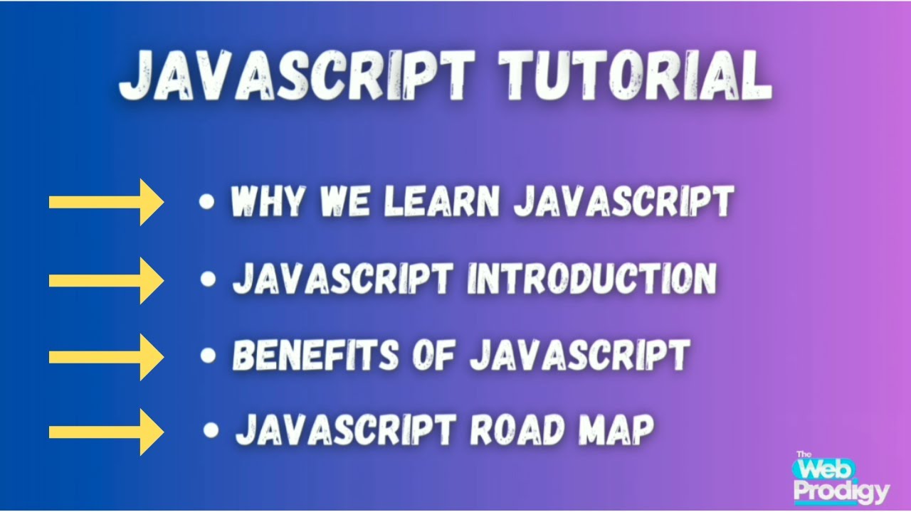 JavaScript Basic Introduction Tutorial For beginners | Must Watch | The Web Prodigy