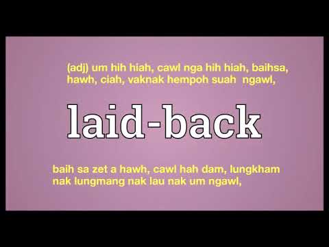 laid back meaning in English Ngawn