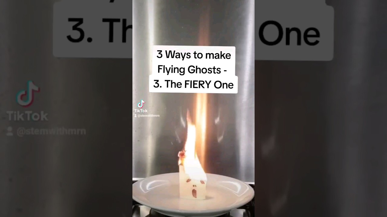 You learn how to make a fiery flying ghost #science #halloween #experiment #stem #ghost #shorts