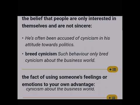The meaning of "cynicism" in #english