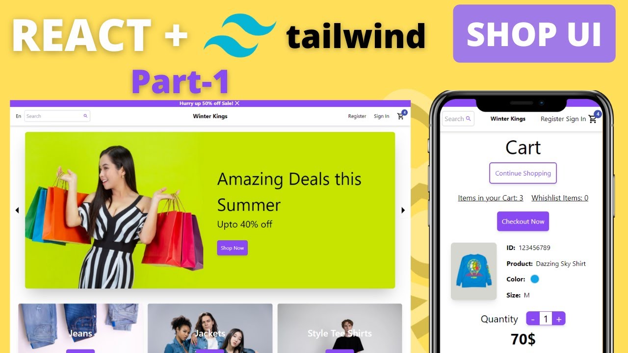 Part #1 | ECommerce App Design | Source Code | Web Shopping Cart | React Tailwindcss Material ui