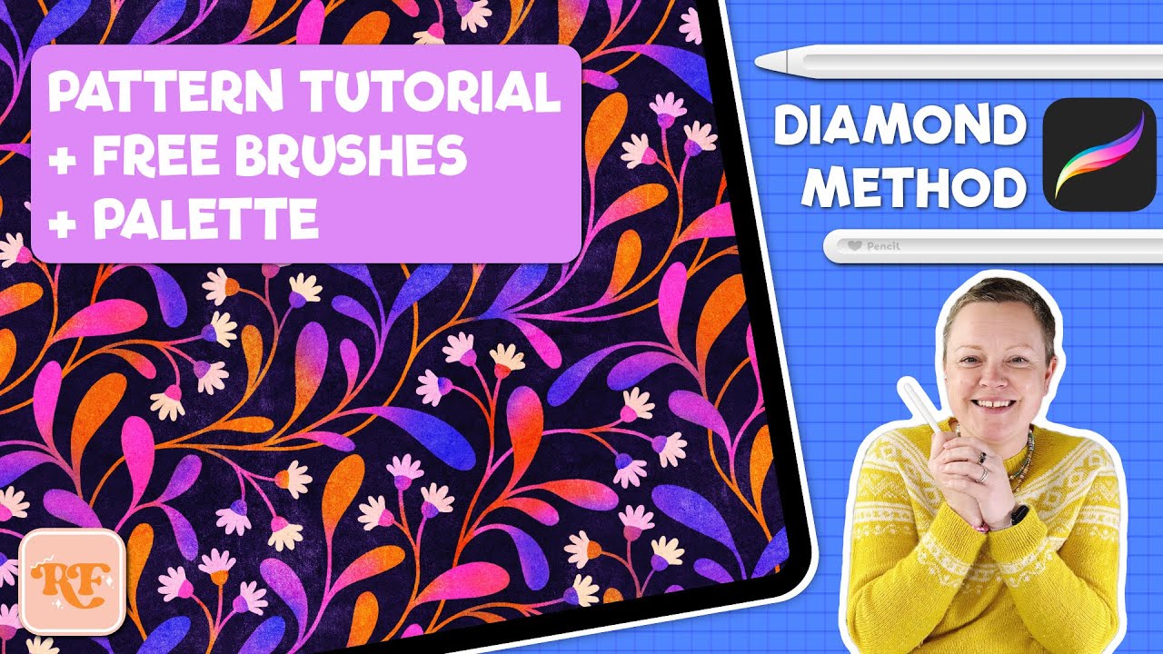 Final Floral Pattern Tutorial! Seamless Trailing Flowers in Procreate | Free Goodies Inside