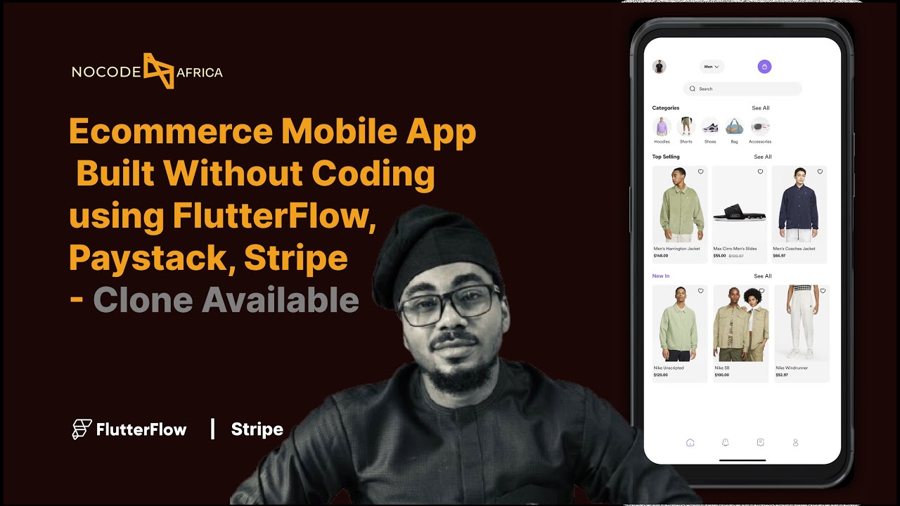 Ecommerce Mobile App Built Without Coding using FlutterFlow, Paystack, Stripe - Clone Available