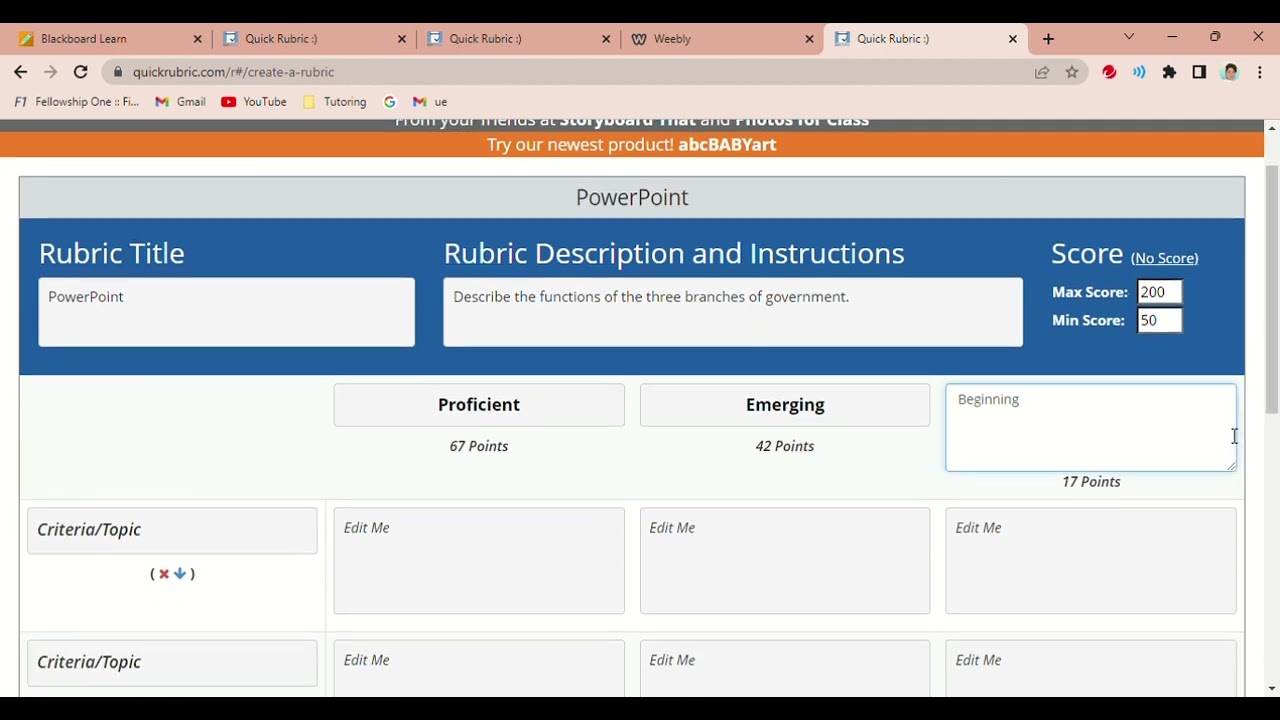Quick Rubric Tutorial