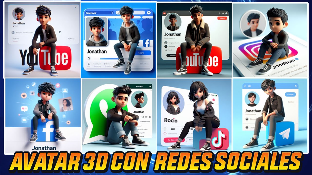 Crea tu Avatar 3D personalizado con iconos de redes sociales con IA Gratis🔥