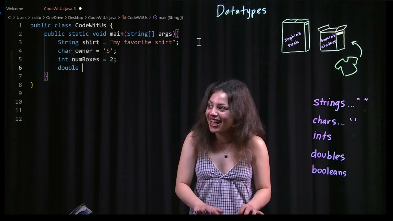 Java Data Types - Sophia relates moving boxes to Java data types