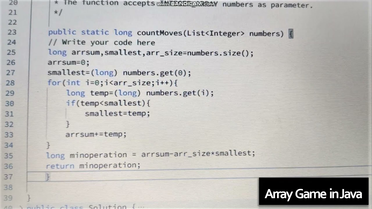 Array Game HackerRank Code in Java.