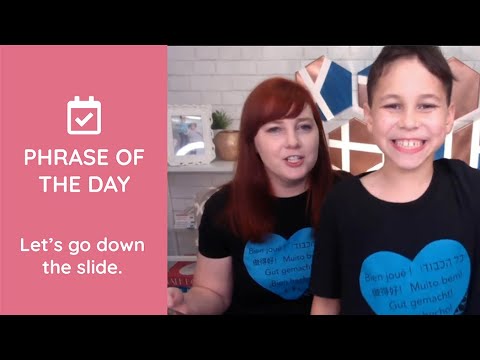 How to say, "Let's go down the slide," in German. Phrase of the Day!