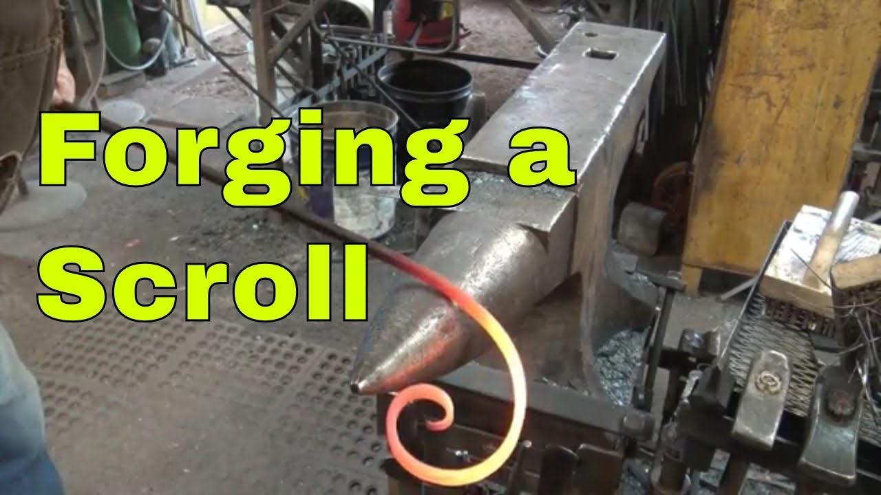 Forging a ribbon scroll - window grill project