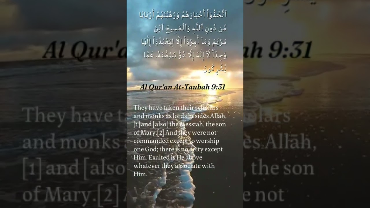 Surah At Taubah Chapter 9 Verse 31 quran englishtranslation
