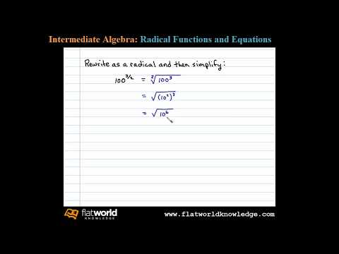 Rational (Fraction) Exponents and Square Roots 100^(3/2) - Algebra fwk IA 05-0501