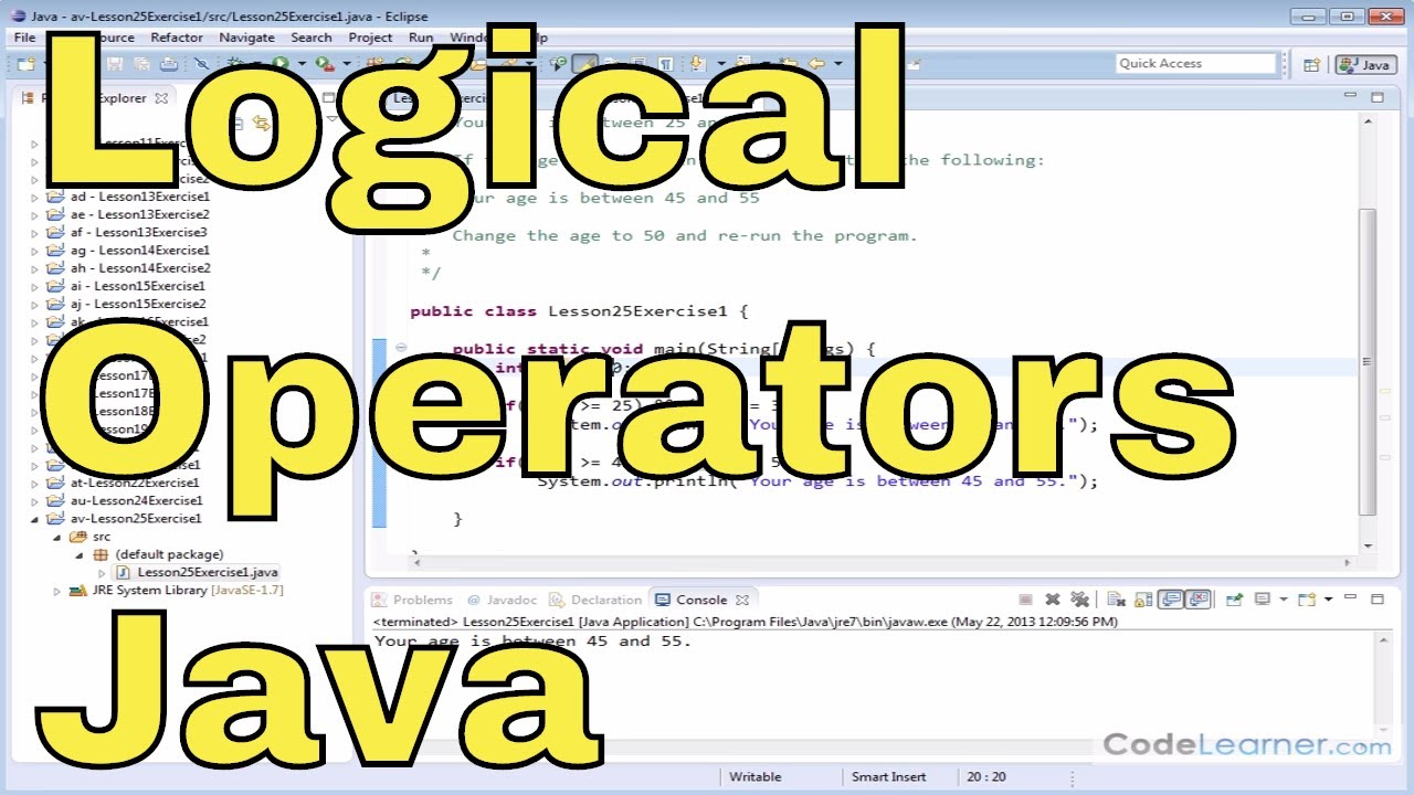 25x - Learn Java Logical Operators (AND, OR, XOR, NOR) - Exercise 1