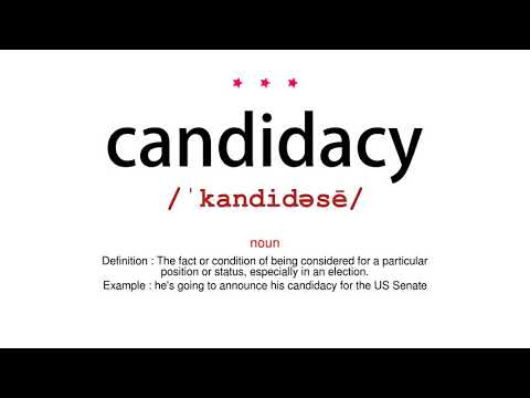 How to pronounce candidacy - Vocab Today