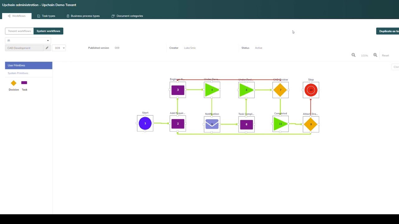 Upchain - Business Process Management