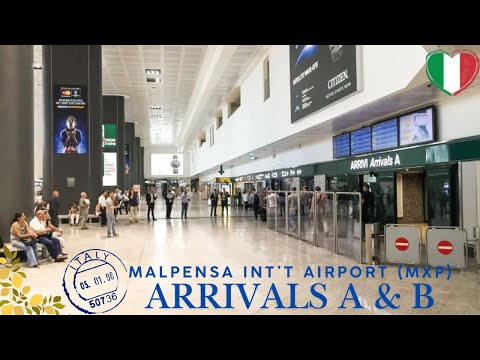 Arriving Milano Malpensa Int'l Airport (MXP) Terminal 1, Exit A & B, Ground Transportation (4K)