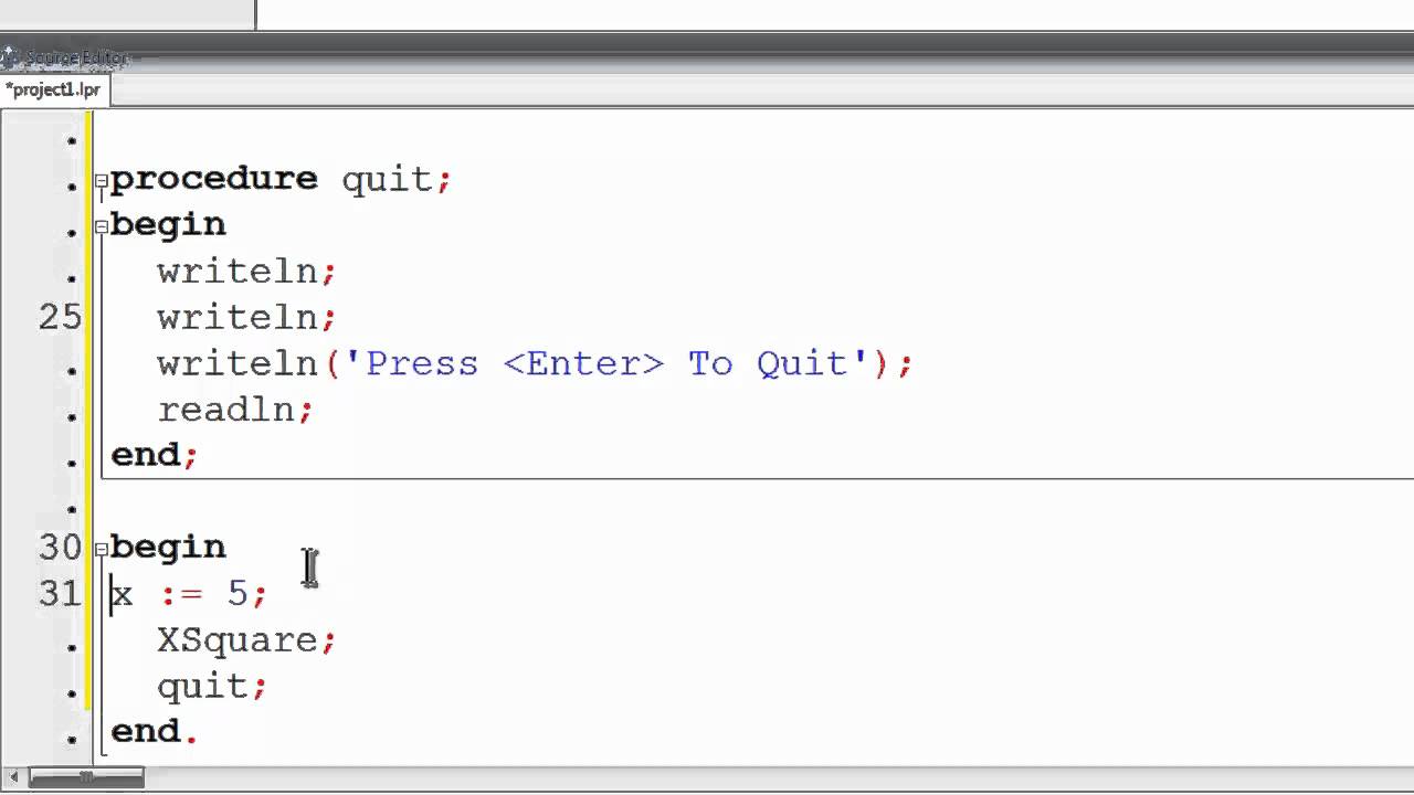 Free Pascal Program Tutorial 15 - Procedures - Lazarus