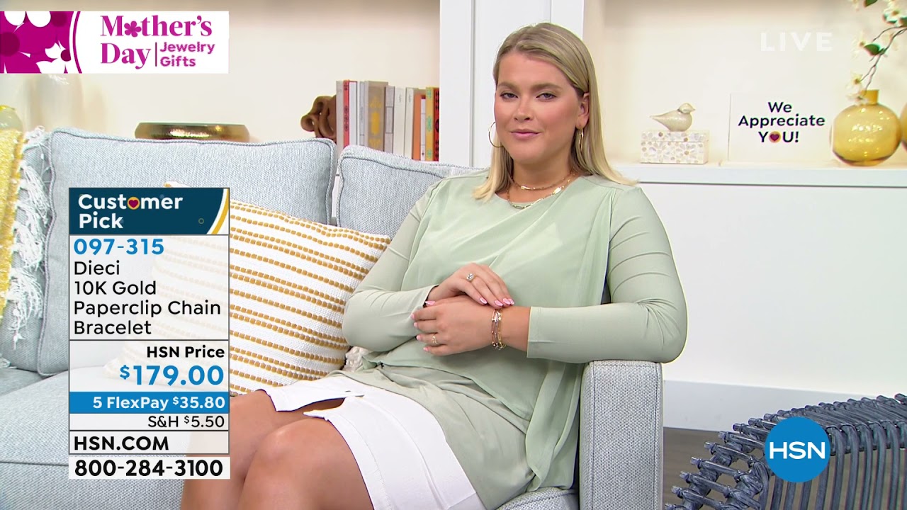 Dieci 10K Yellow Gold Paperclip Chain Bracelet