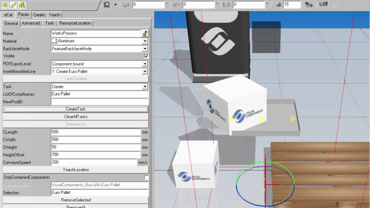 Teach and Store Locations for Components using Works Library