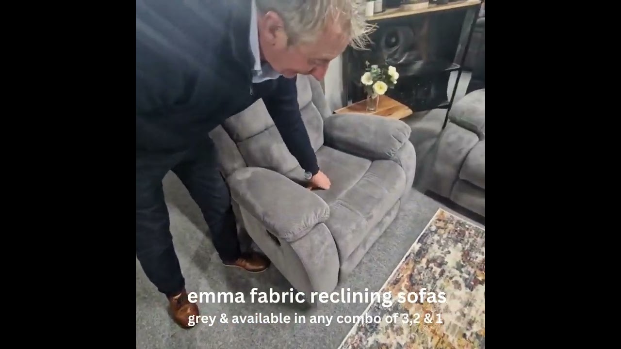 Emma Grey Fabric Reclining Sofas