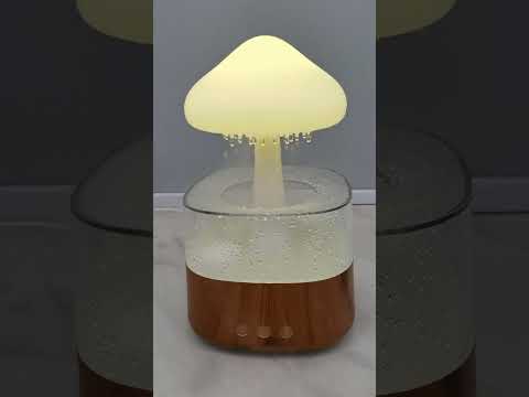 Wooden essential oil diffuser rain cloud humidifier with night light