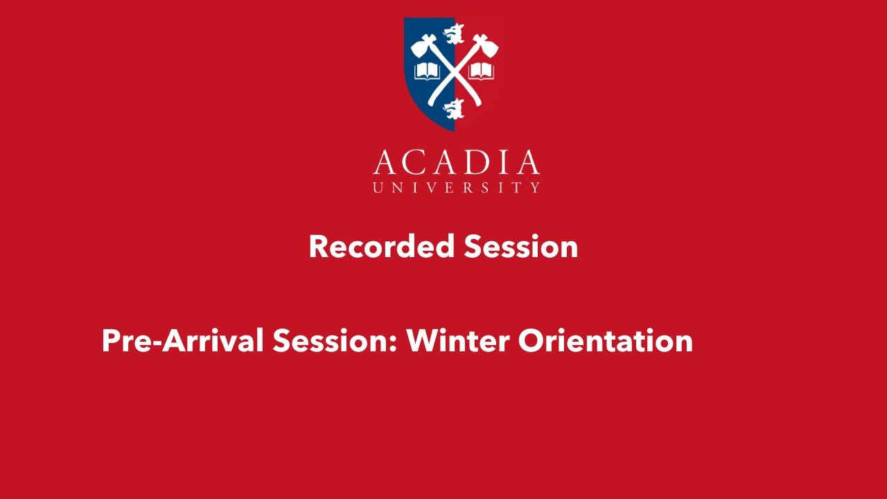 Pre arrival Session: Winter Orientation