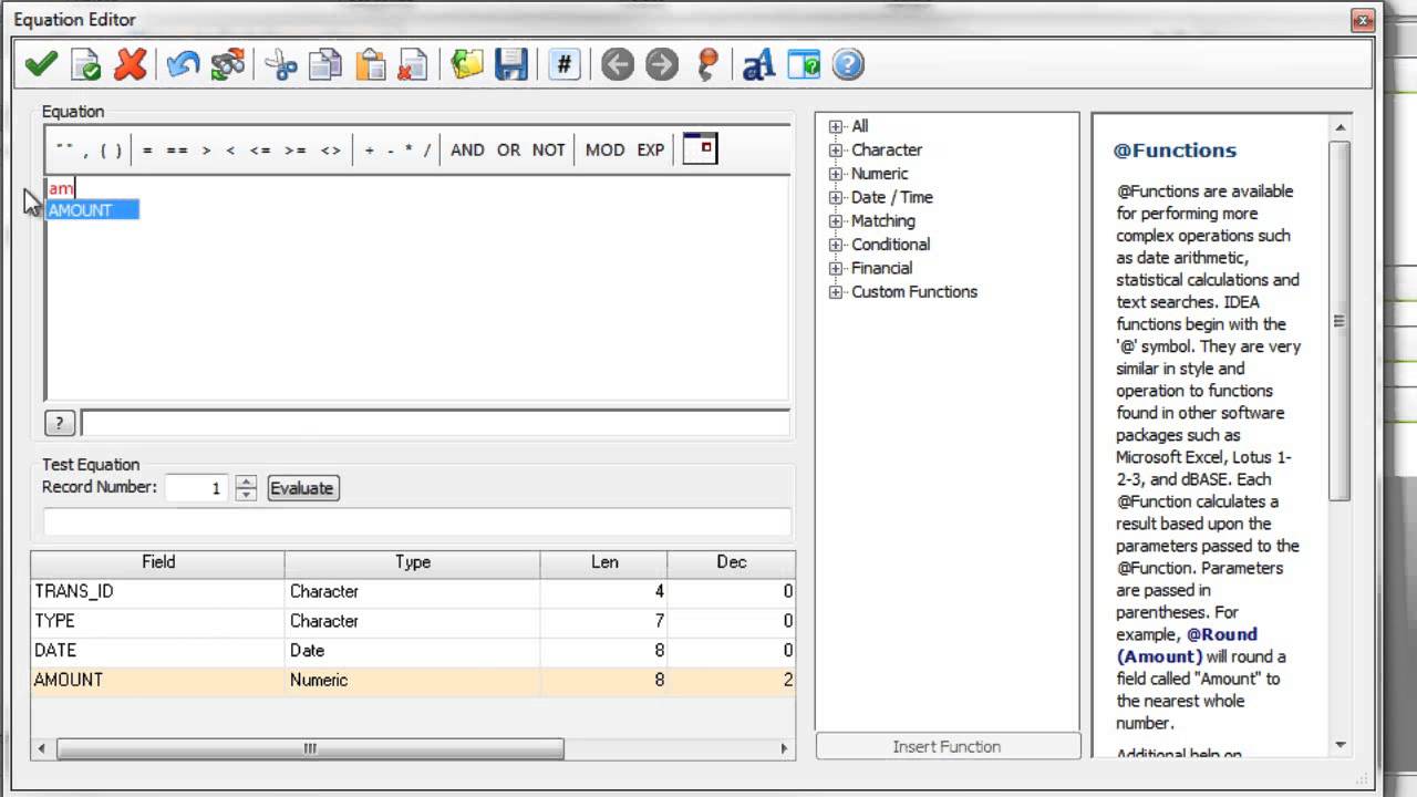 CaseWare IDEA Tutorials: Basic Direct Extraction