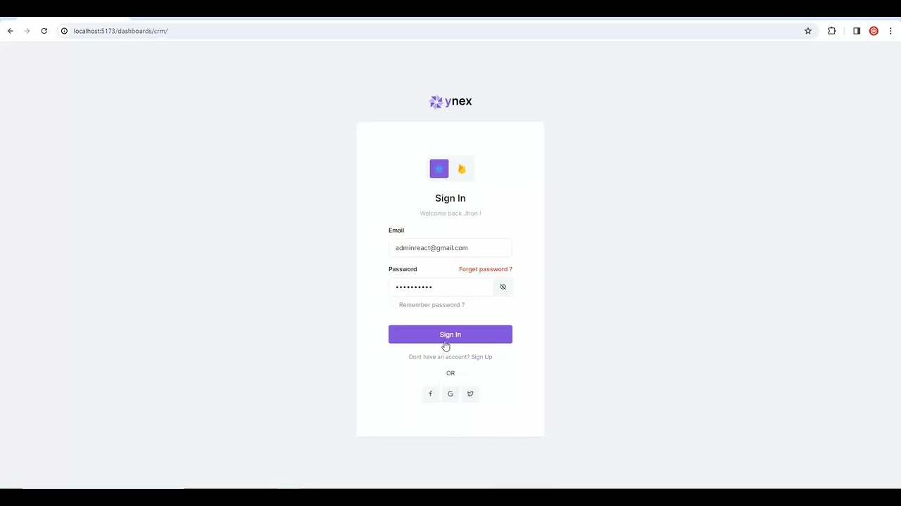 Installation process of Ynex-JS React JavaScript & Tailwind CSS Admin Dashboard Template.
