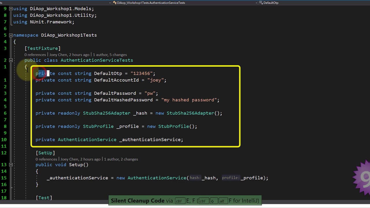NUnit rearrangement by ReSharper