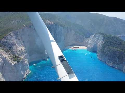 Navagio Beach or Shipwreck Beach | Fly-by | Zakynthos airport (ZTH LGZA).