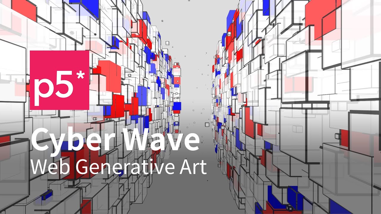 [p5.js] Cyber Wave  Web Generative Art Free | Nekodigi