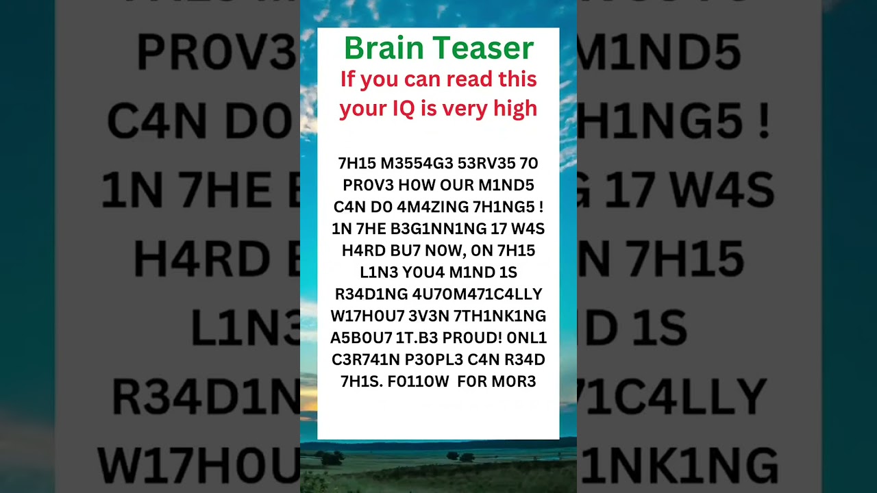 Brain Teaser IQ Test: Decode This Number and Letter Puzzle!#braingames #iqtest #puzzles