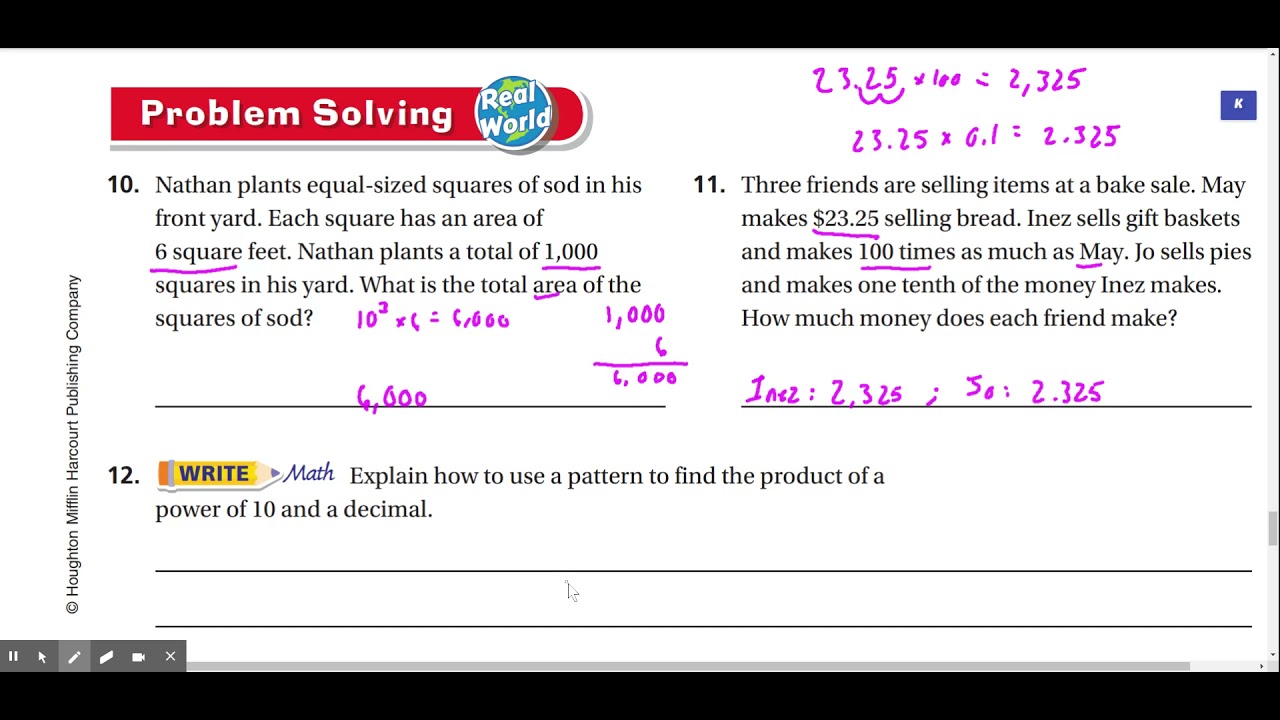 Lesson 4.1 Algebra • Multiplication Patterns with Decimals