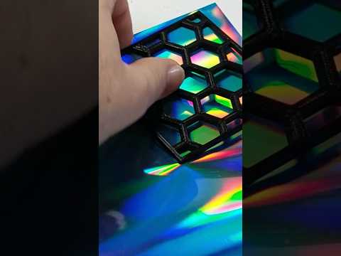 Hexagon Coaster with Holographic film #resincrafts #diy #resinart #3dprinting #resincoaster #crafts