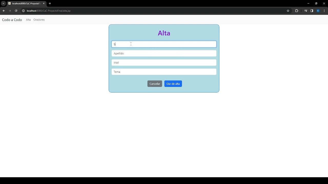 Presentación proyecto final Java Fullstack Codo a Codo Comisión 23560