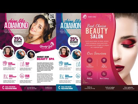 Beauty Salon Flyer Templates PSD Free Download |Urdu Hindi| |Photoshop Tutorial|