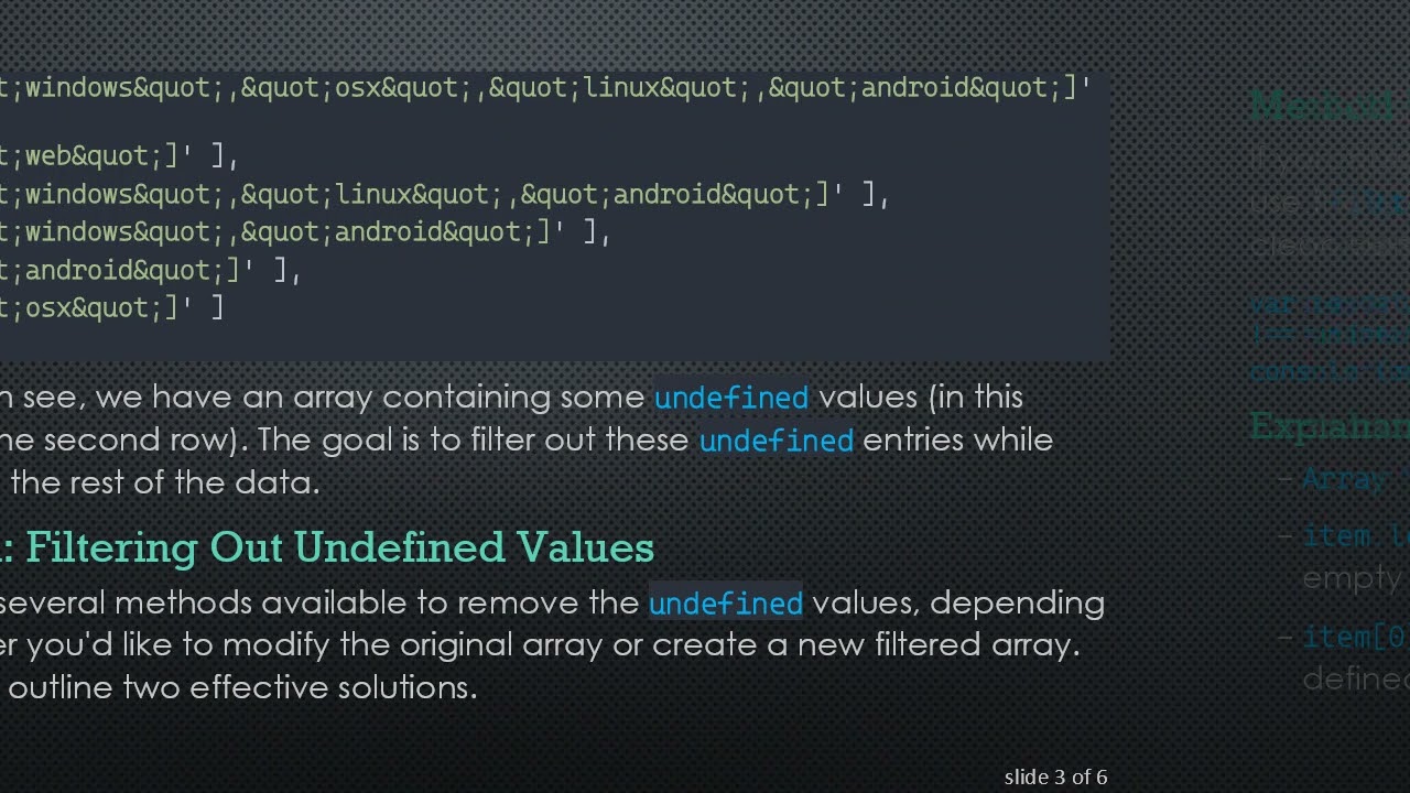 How to Effectively Remove Undefined from a Nested Array in JavaScript