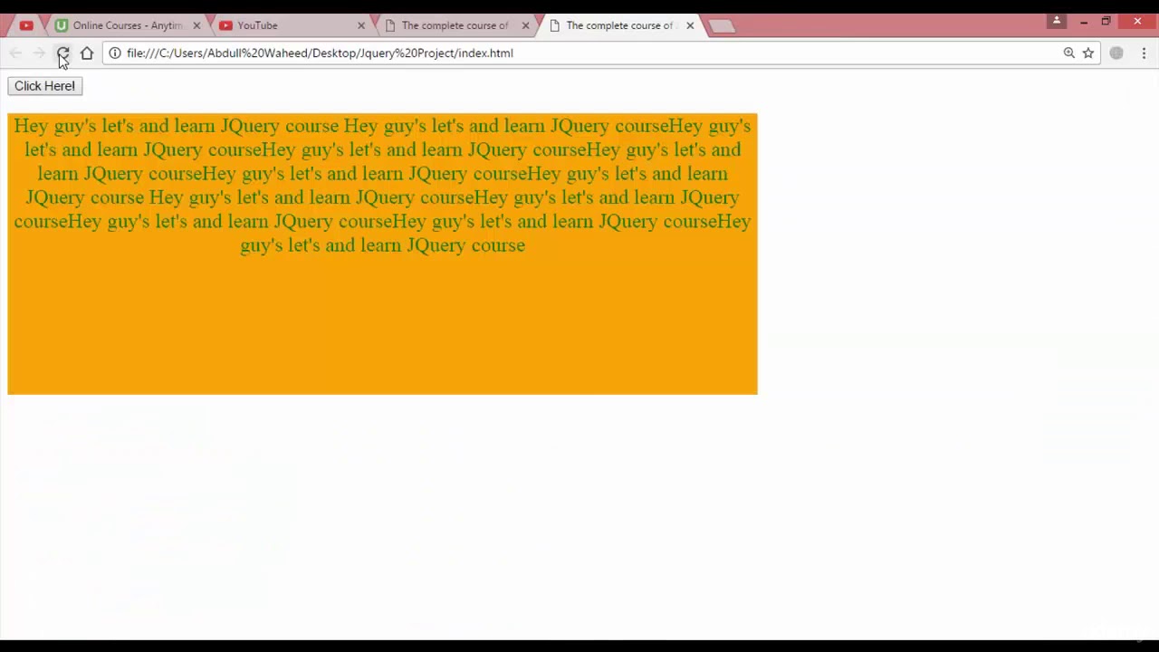 Lecture 20 Tutorial JQuery AddClass RemoveClass  ToggleClass