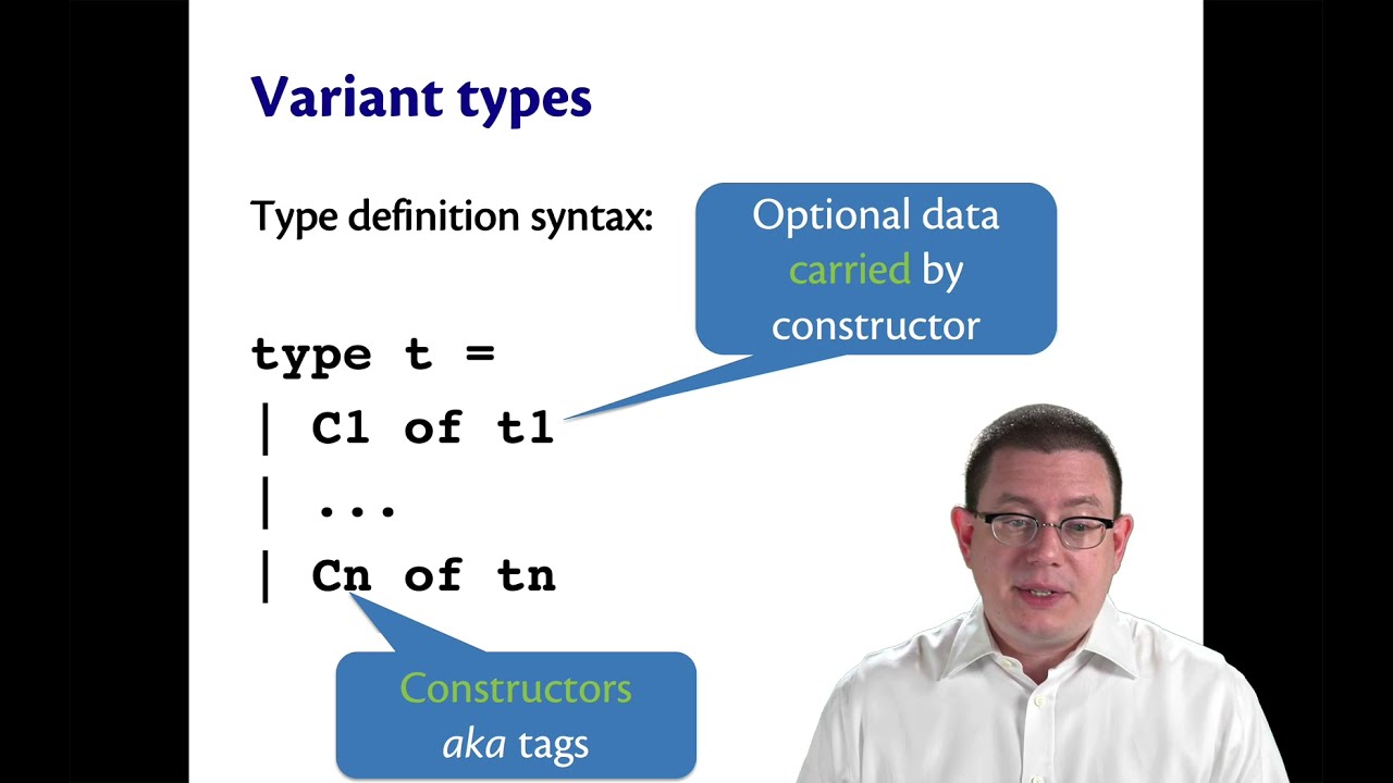Variant Syntax and Semantics | OCaml Programming | Chapter 3 Video 16