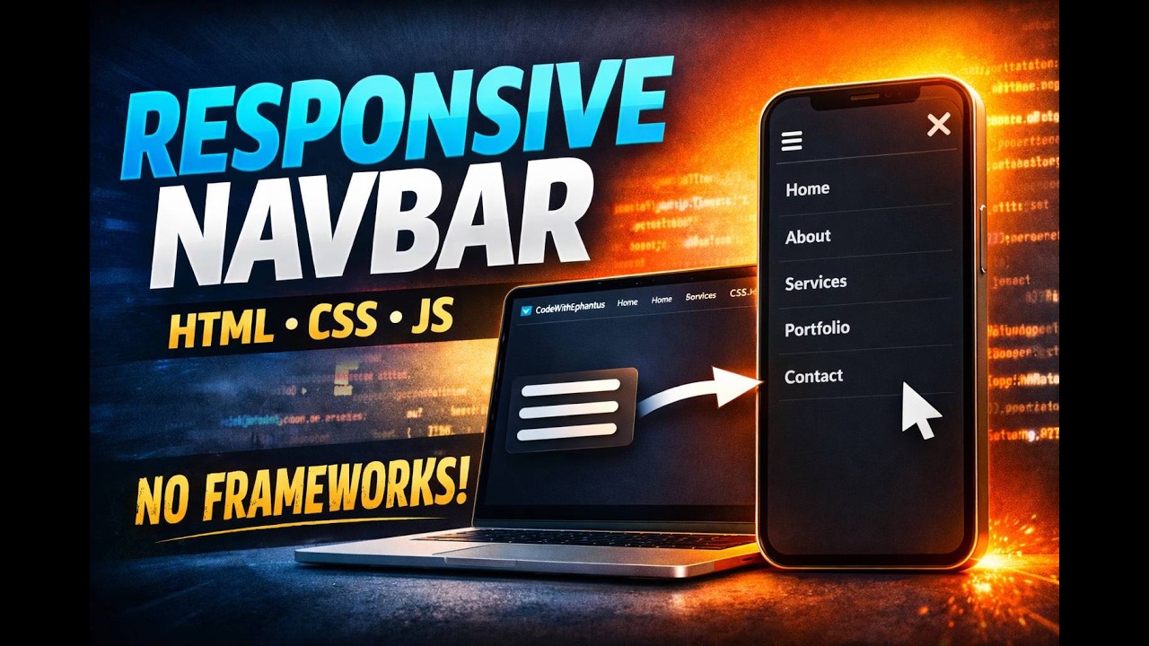 How To Build a Responsive Navbar with HTML, CSS & JavaScript (Step-by-Step Tutorial)