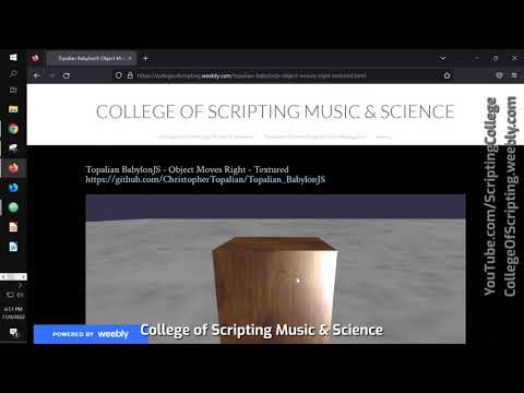 BabylonJS - 3d JavaScript - Object Moves Right - Textured