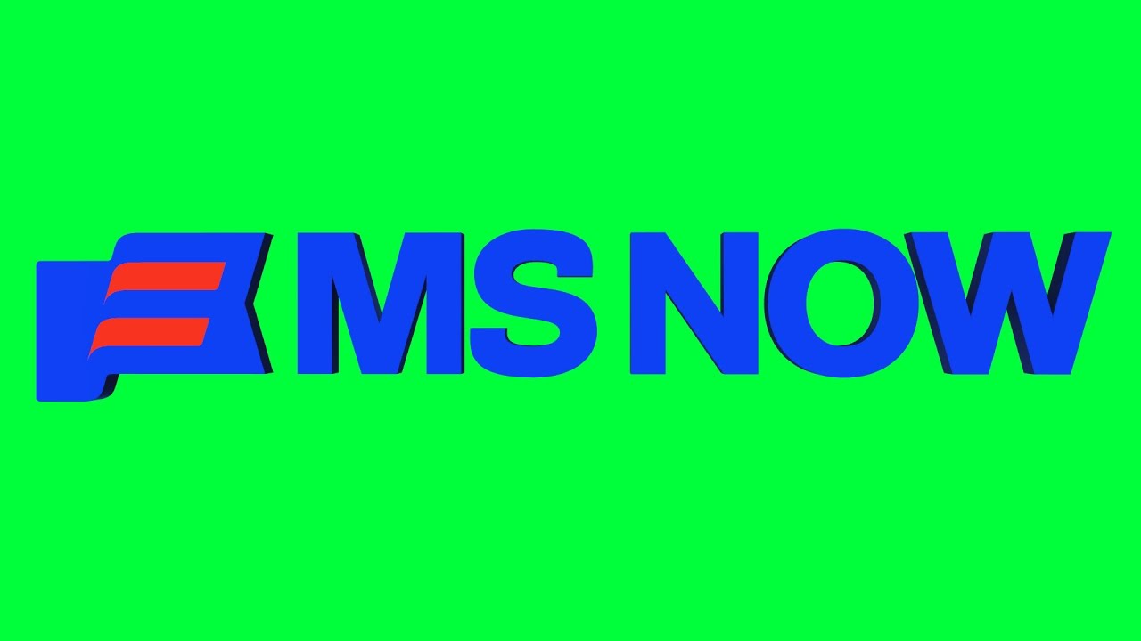 MS Now Blue Green Screen Logo Loop Chroma Animation