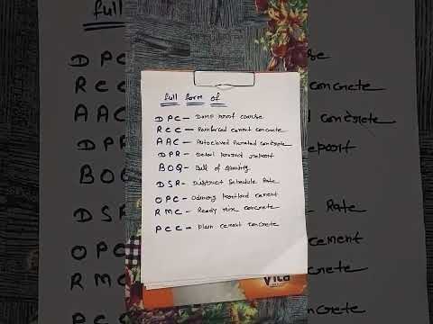 Full form of (DPC,RCC,AAC,DPR,BOQ,DSROPC,RMC,PCC#Shorts videos